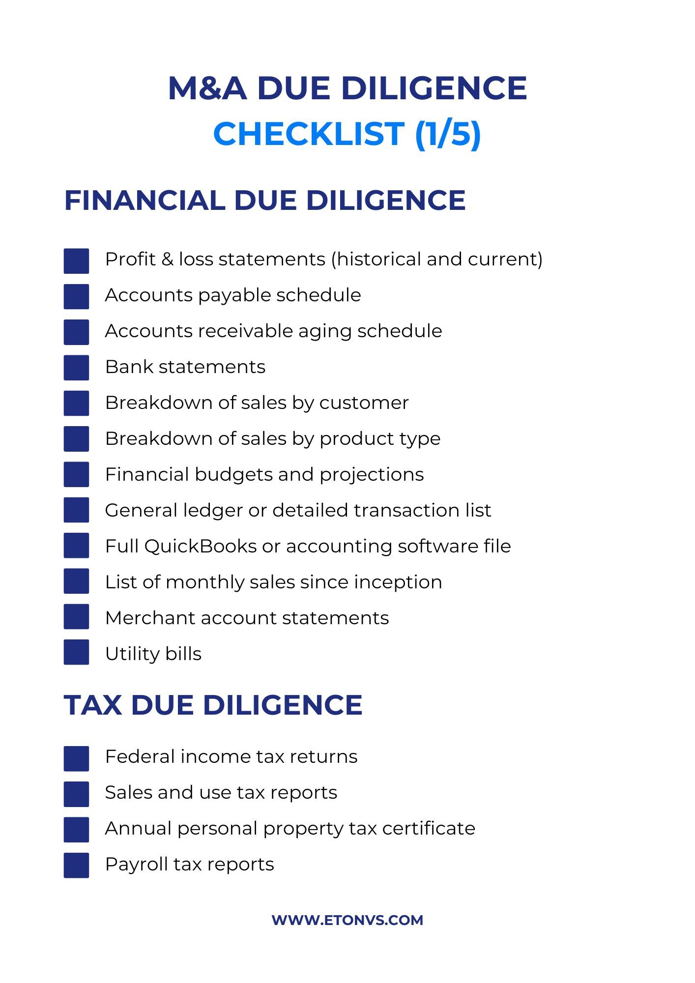 M&A Due Diligence: How to Do Financial Due Dil + Checklist